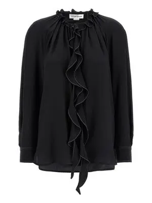 VICTORIA BECKHAM VICTORIA BECKHAM Ruffle Silk Blouse