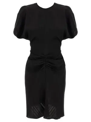 Victoria Beckham Gathered Waist Mini Dress - Black