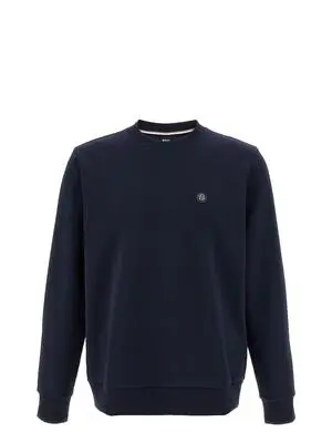 Hugo Boss Cotton Blend Logo Sweatshirt - Blue