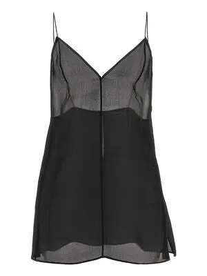 Khaite Talsie Silk Organza Top - Black