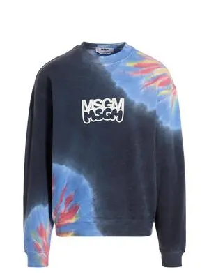 MSGM Burro Studio Logo Print Tie-dye Sweatshirt - Multi