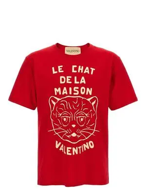 Valentino Garavani Le Chat De La Maison' T-shirt - Red
