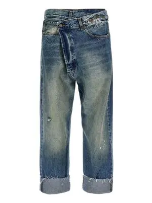 R13 Cross Over Denim Jeans - Blue