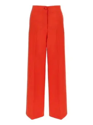 Brioni Camilla Wool And Silk Blend Trousers - Red