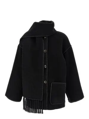 TOTÊME TOTEME Embroidered Scarf Jacket Coat