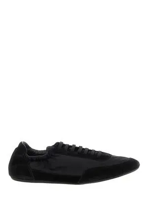 Prada Collapse Re-nylon And Suede Sneakers - Black