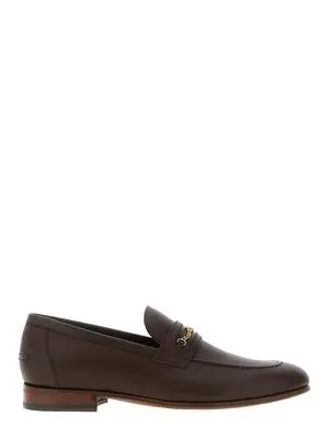 Valentino Garavani Vlogo Signature Goat Leather Loafers - Brown