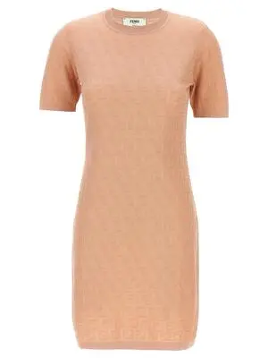 Fendi Ff Cotton Dress - Pink