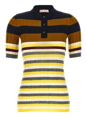 MARNI MARNI Ribbed Wool Polo Shirt