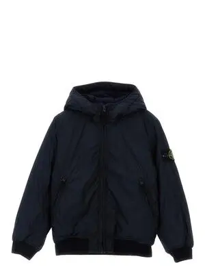 Stone Island Logo Badge Jacket - Blue