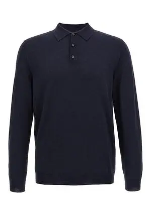 ZANONE Virgin Wool Polo Shirt - Blue