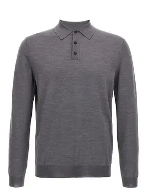 ZANONE Virgin Wool Polo Shirt - Gray
