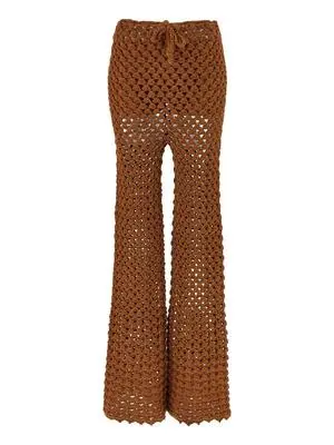 Ermanno Scervino Crochet Cotton Pants - Brown