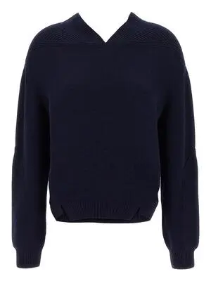 VICTORIA BECKHAM VICTORIA BECKHAM V-Neck Yoke Detail Cashmere Blend Sweater