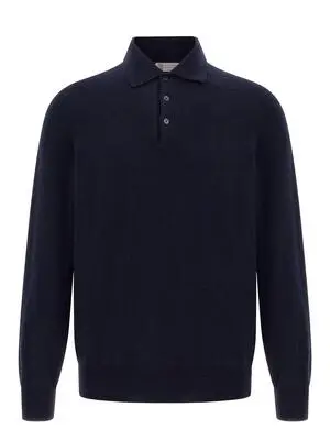 Brunello Cucinelli Cashmere Polo Shirt - Blue