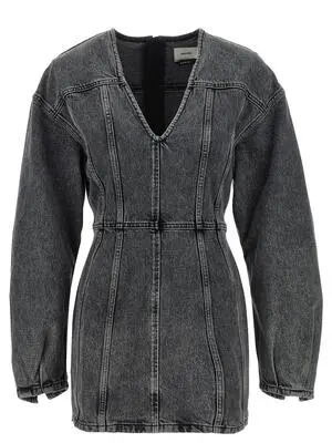 HAIKURE Cotton Denim Mini Dress - Gray
