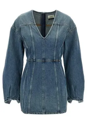HAIKURE Cotton Denim Mini Dress - Light Blue