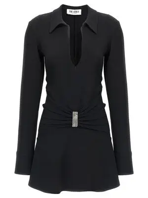 Attico Mini Polo Dress - Black
