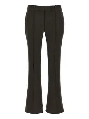 Attico Flared Stretch Wool Gabardine Trousers - Brown