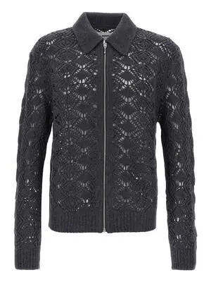 JIL SANDER JIL SANDER Openwork Virgin Wool Cardigan