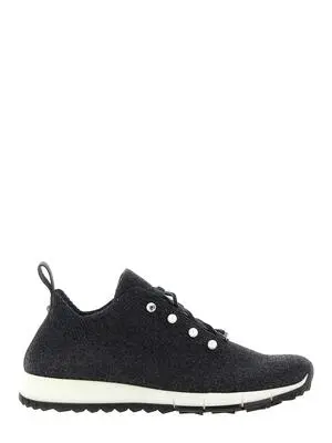 JIMMY CHOO Veles Cashmere Knit Sneakers - Black