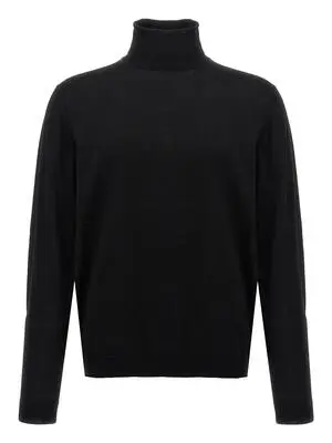 ROBERTO COLLINA Wool Turtleneck Sweater - Black