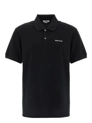Alexander McQueen Logo Embroidery Polo Shirt - White/black