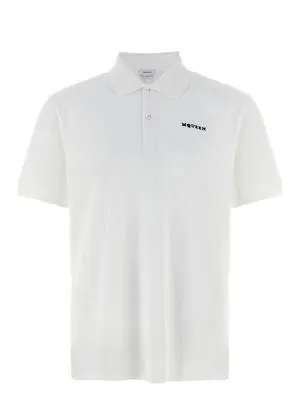 Alexander McQueen Logo Embroidery Polo Shirt - White/black