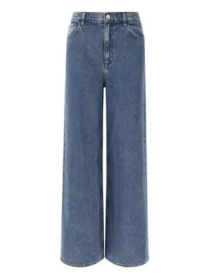 THEORY THEORY Cotton Blend Denim High-Waisted Wide-Leg Jeans