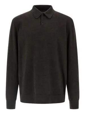 MAISON MARGIELA Suede Patch Polo Shirt - Brown