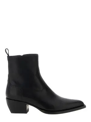 GOLDEN GOOSE Debbie Leather Ankle Boots - Black