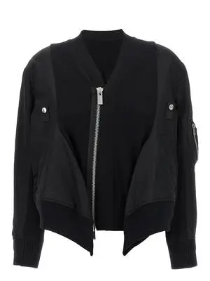SACAI SACAI Nylon Insert Cardigan