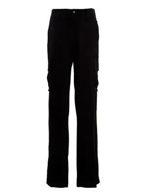 David Koma Satin Cargo Pants - Black