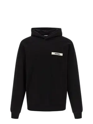 Jacquemus Le Hoodie Gros-grain Hoodie - Black