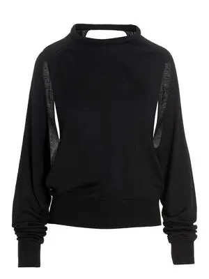 RAMAEL RAMAEL Cut Out Insert Pullover Sweater Black