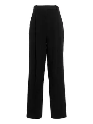 SELF-PORTRAIT Trousers With Darts - Black