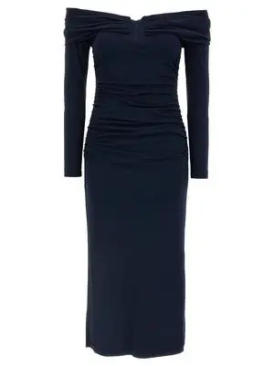 CAROLINA HERRERA CAROLINA HERRERA Off-Shoulder Ruched Midi Dress