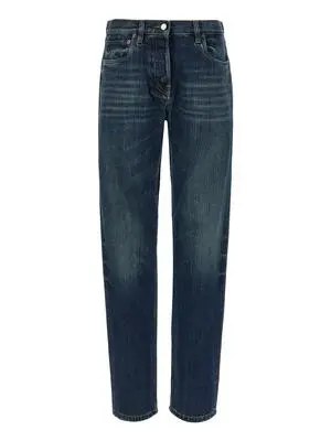 Prada Trompe L'oeil Heart Selvage Denim Cotton Denim Jeans - Blue
