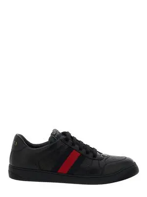 Gucci Screener Leather Sneakers - Black