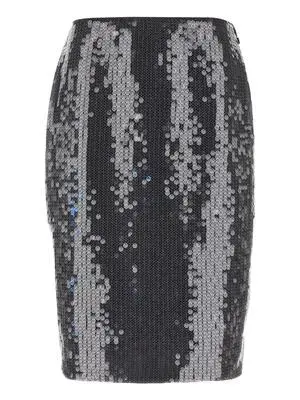 ROTATE BY BIRGER CHRISTENSEN Net Sequin Midi' Skirt - Gray