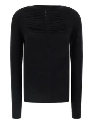 Rick Owens Wool Ls Top Sweater - Black