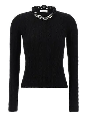 Rabanne RABANNE Metal Necklace Detail Sweater Black