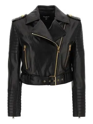 Balmain Leather Jacket - Black