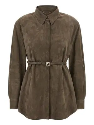 Fendi Suede Shirt - Gray