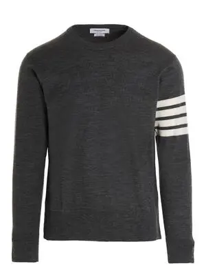 Thom Browne 4 Bar Merino Wool Sweater - Gray