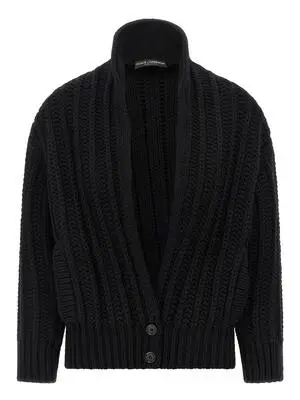Dolce & Gabbana Coarse Wool Cardigan - Black