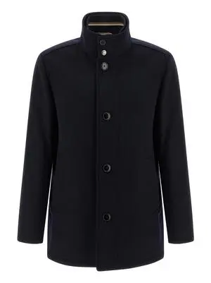 Hugo Boss H-coxtan-234 Wool And Cashmere Blend Coat - Blue