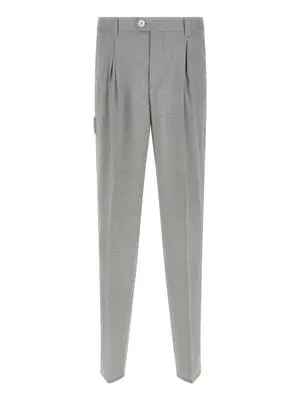 Brunello Cucinelli Mélange Wool Trousers - Gray