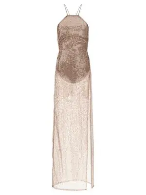 Andamane West Sequin Appliqué Maxi Dress - Pink