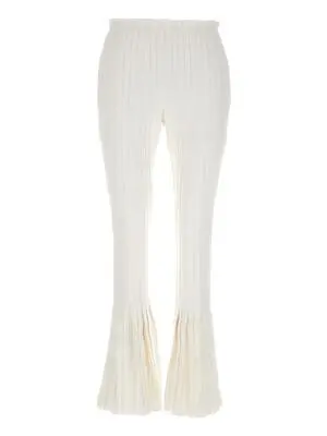 Sacai Ribbed Pleated Pants - White